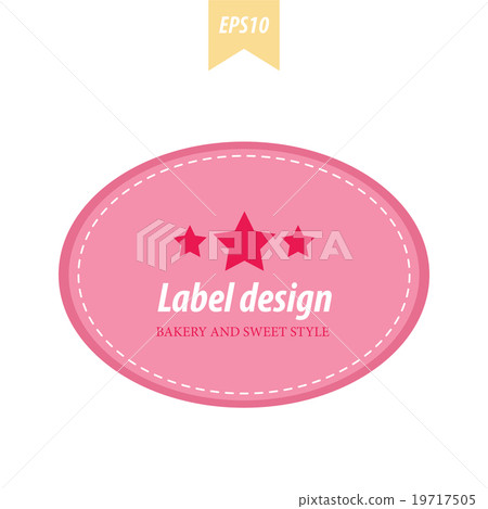 retro bakery style label pink color - Stock Illustration [19717505] - PIXTA