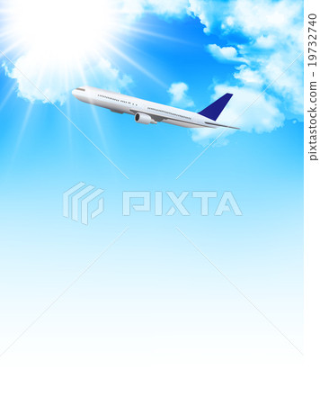 Airplane jet machine Sky background - Stock Illustration [19732740] - PIXTA
