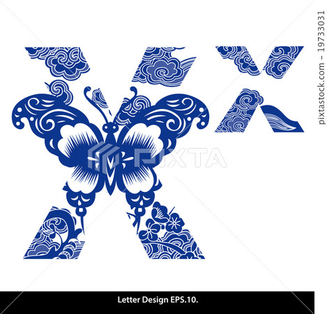Vector of Tradition chinese style alphabet tape X. - Stock Illustration ...