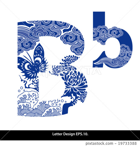 Vector of Tradition chinese style alphabet tape B. - Stock Illustration ...