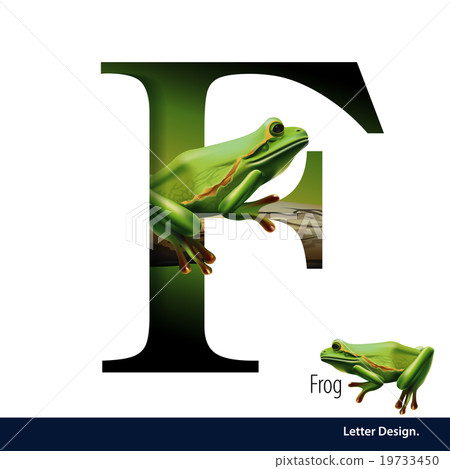Vector of Letter F for Frog fish alphabet. - Stock Illustration ...