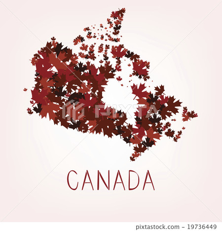 Maple Leafs Map of Canada - Stock Illustration [19736449] - PIXTA