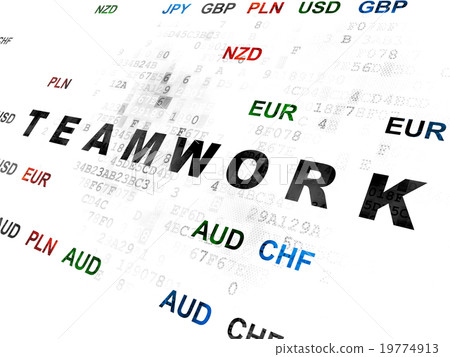 Finance concept: Teamwork on Digital background - Stock Illustration ...