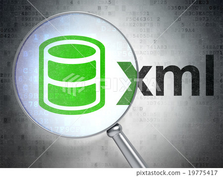 Database concept: Database and Xml with optical-插圖素材 [19775417] - PIXTA圖庫