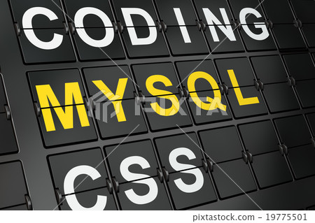 Database concept: MySQL on airport board - Stock Illustration [19775501 ...