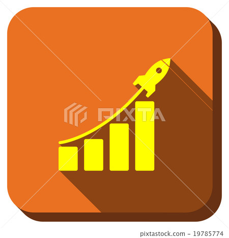 Stratup Sales Bar Chart Longshadow Icon - Stock Illustration [19785774] - PIXTA