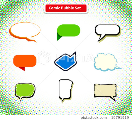 Comic Bubble Set Icon Flat Style Design - Stock Illustration [19791919 ...