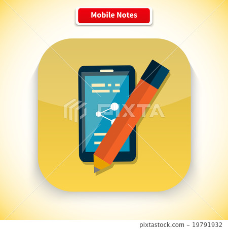 Mobile Notes App Icon Flat Style Design - Stock Illustration [19791932 ...