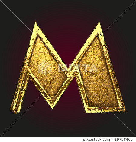 m vector golden letter - Stock Illustration [19798406] - PIXTA