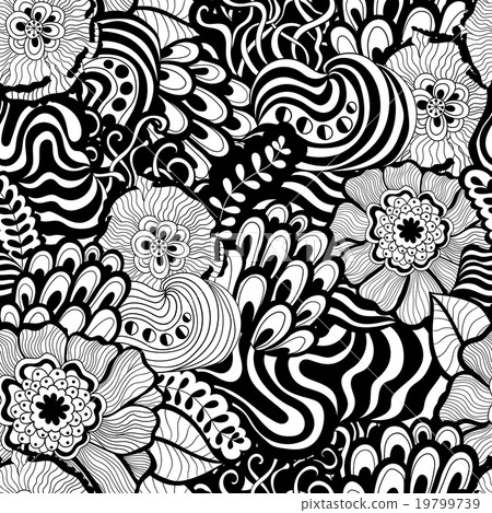 Vector seamless abstract hand-drawn pattern design - Stock Illustration ...
