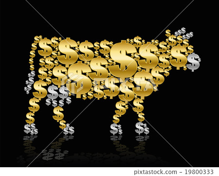 Golden Calf Cash Cow Dollar Symbols-插圖素材 [19800333] - PIXTA圖庫