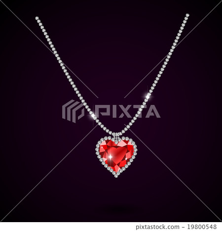 Beautiful gemstone red ruby heart - Stock Illustration [19800548] - PIXTA