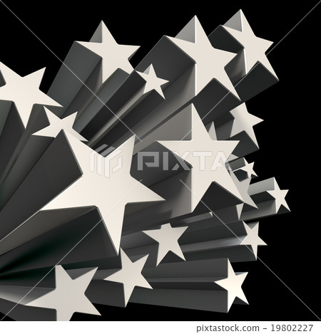 Multiple stars that pop out (3D rendering) - Stock Illustration ...