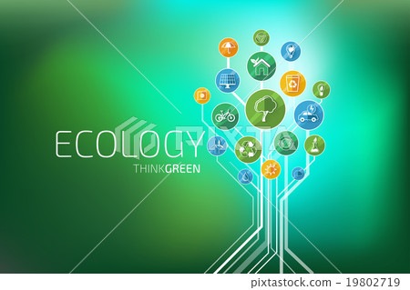 Ecology Infographic. Think Green - Stock Illustration [19802719] - PIXTA