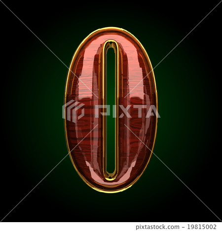 0 vector golden letter with red wood - Stock Illustration [19815002 ...