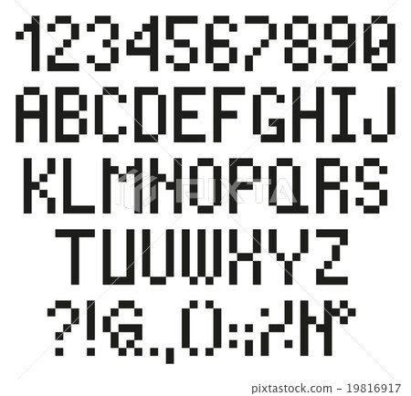 Pixel letters and numbers - Stock Illustration [19816917] - PIXTA