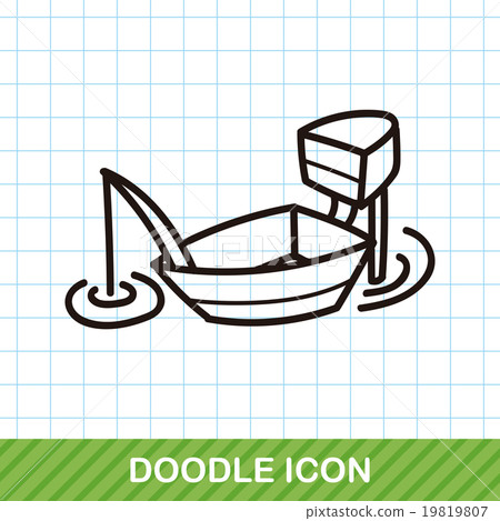 fishing boat doodle - Stock Illustration [19819807] - PIXTA