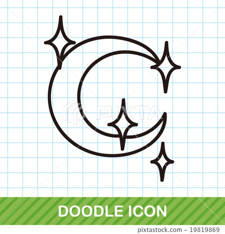 moon doodle - Stock Illustration [19819869] - PIXTA