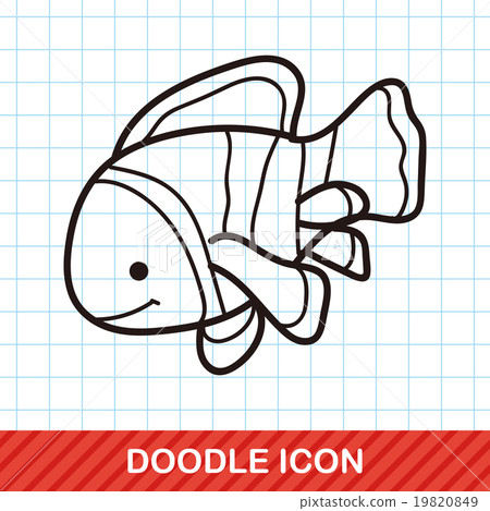 sea animal fish doodle - Stock Illustration [19820849] - PIXTA