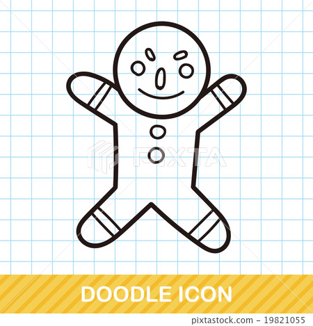 gingerbread man doodle - Stock Illustration [19821055] - PIXTA