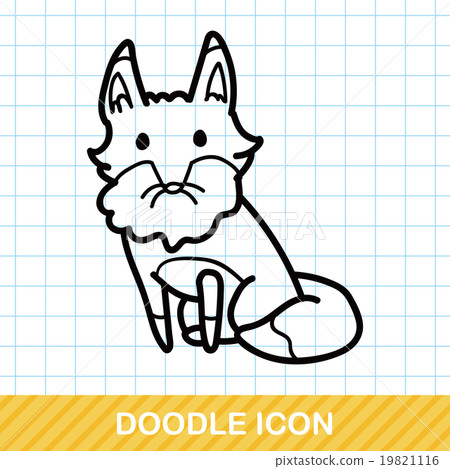 animal fox doodle - Stock Illustration [19821116] - PIXTA