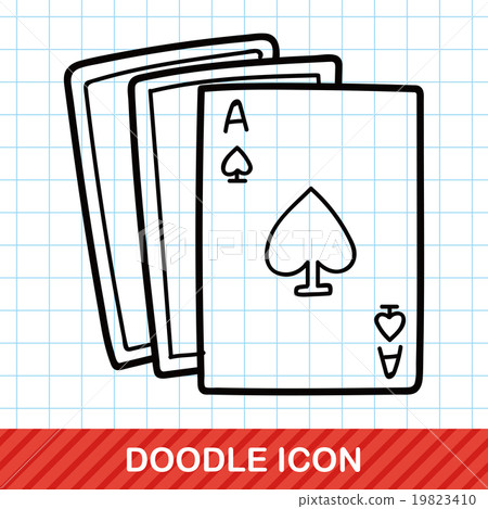 poker card doodle - Stock Illustration [19823410] - PIXTA