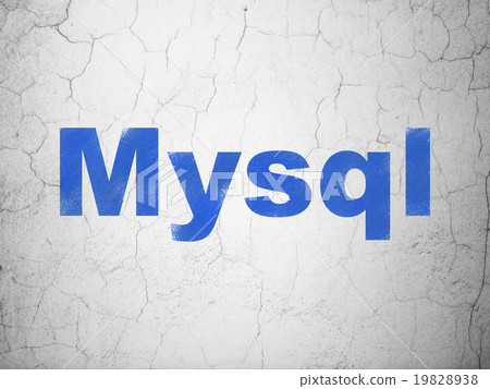 Software concept: MySQL on wall background - Stock Illustration ...