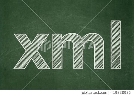 Software concept: Xml on chalkboard background - Stock Illustration ...