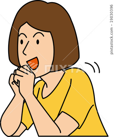A woman in her twenties who make a request to a... - Stock Illustration ...