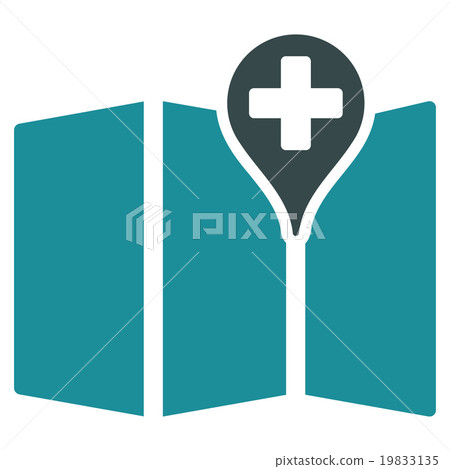 Medical Map Icon - Stock Illustration [19833135] - PIXTA