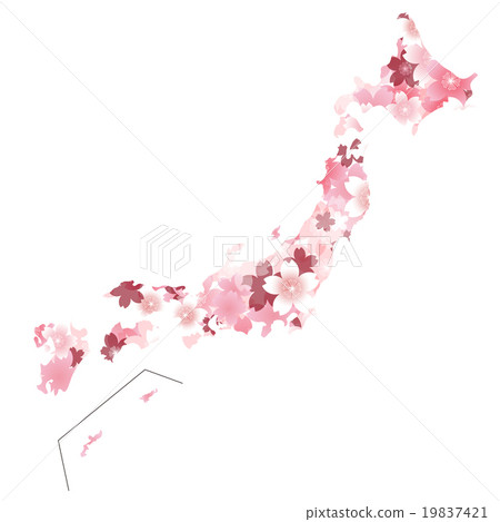 Map of Japan Sakura Spring Icon - Stock Illustration [19837421] - PIXTA