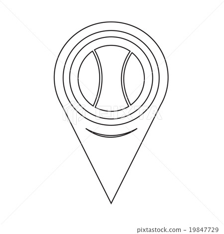 Map Pin Pointer Tennis Ball Icon - Stock Illustration [19847729] - PIXTA