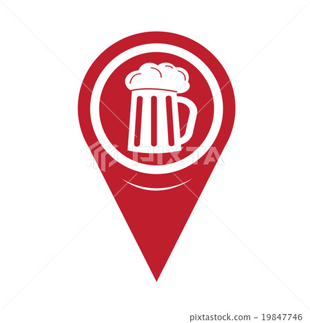 Map Pin Pointer Glass beer icon - Stock Illustration [19847746] - PIXTA