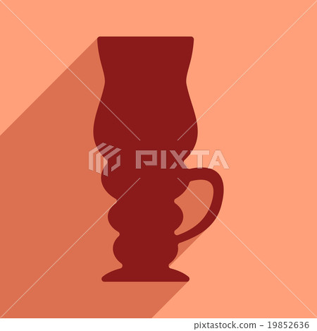 Flat icon with long shadow coffee cup - Stock Illustration [19852636 ...