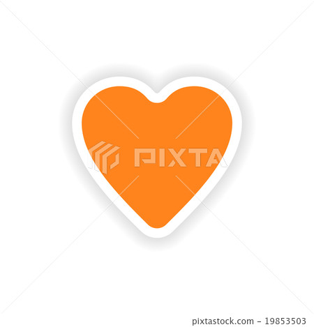 icon sticker realistic design on paper heart - Stock Illustration ...