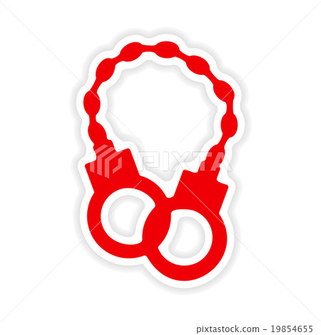 icon sticker realistic design on paper handcuffs - Stock Illustration ...