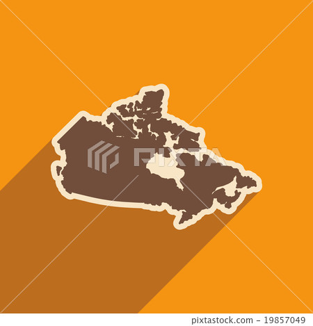 flat icon with long shadow map of Canada - Stock Illustration [19857049 ...