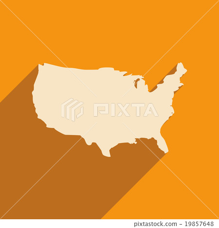 flat icon with long shadow map of America - Stock Illustration ...