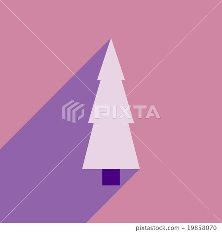 flat icon with long shadow Christmas tree - Stock Illustration ...