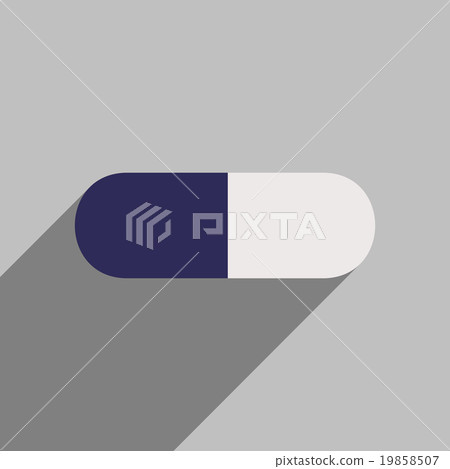 Flat style icon with long shadow pill - Stock Illustration [19858507 ...