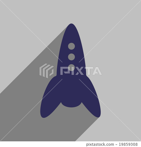 Flat style icon with long shadow rocket - Stock Illustration [19859308 ...
