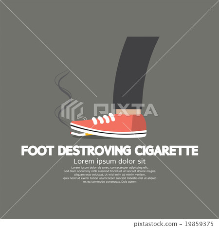 Foot Destroying Cigarette. - Stock Illustration [19859375] - PIXTA