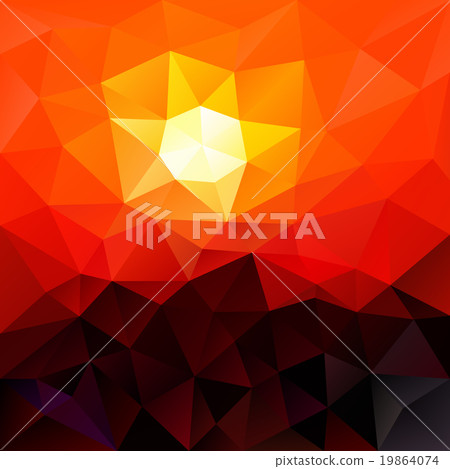 vector polygon background red color - sundown - Stock Illustration ...
