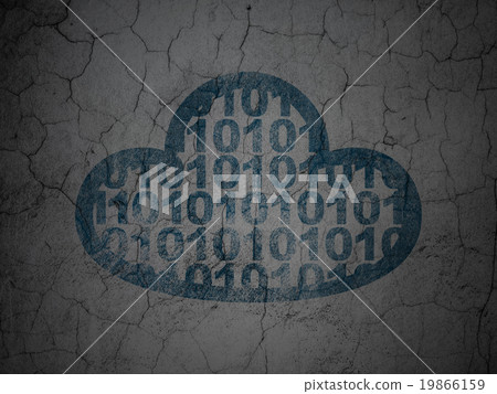 Cloud computing concept: Cloud With Code on grunge - Stock Illustration ...