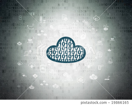 Cloud computing concept: Cloud With Code on - Stock Illustration ...