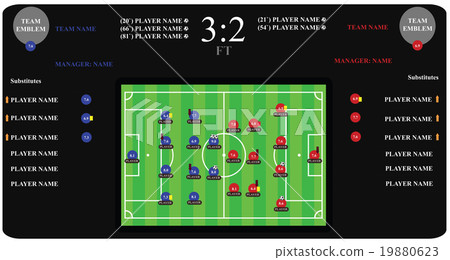 Soccer match infographic elements. Flat design. - Stock Illustration ...