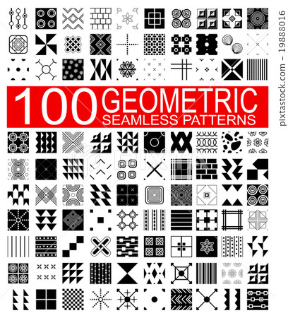 Collection of vector geometric seamless patterns - Stock Illustration ...
