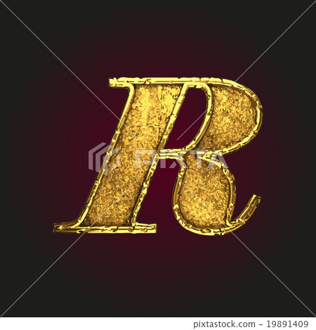 r vector golden letter - Stock Illustration [19891409] - PIXTA