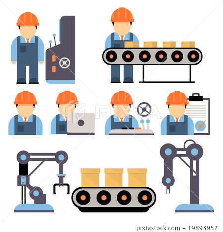Production Process Vector Illustration - Stock Illustration [19893952 ...