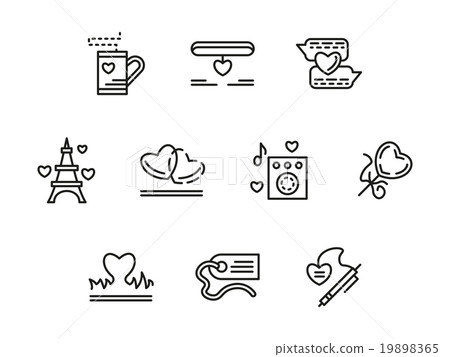 Simple line love relationship vector icons - Stock Illustration ...